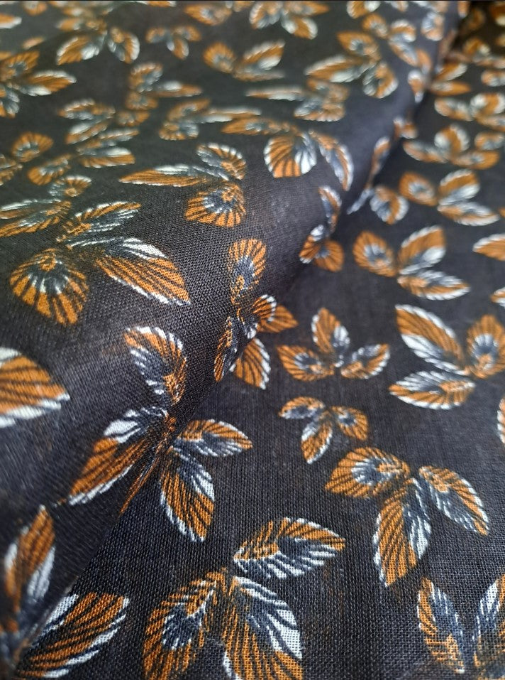 L'ILIADE I - CHÈCHE EN COTON BLEU, BLANC, CAMEL - MOTIF FLORAL – Ullys