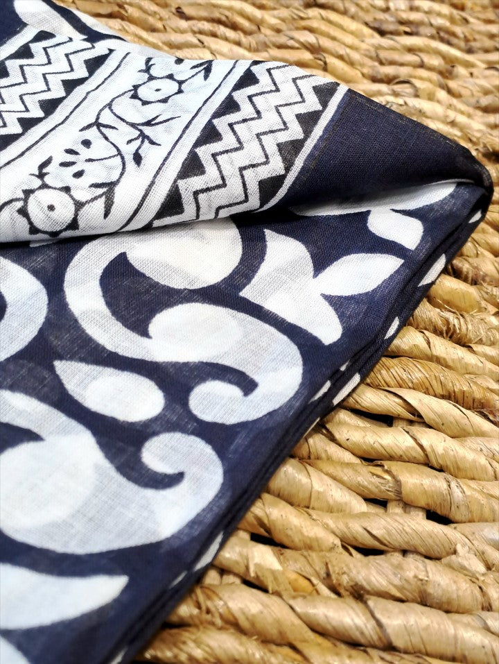 RHODES - CHÈCHE EN COTON BLEU MARINE ET BLANC – Ullys
